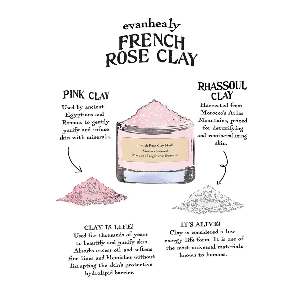 French Rose Clay Mask with Natural Kaolin Clay | evanhealy